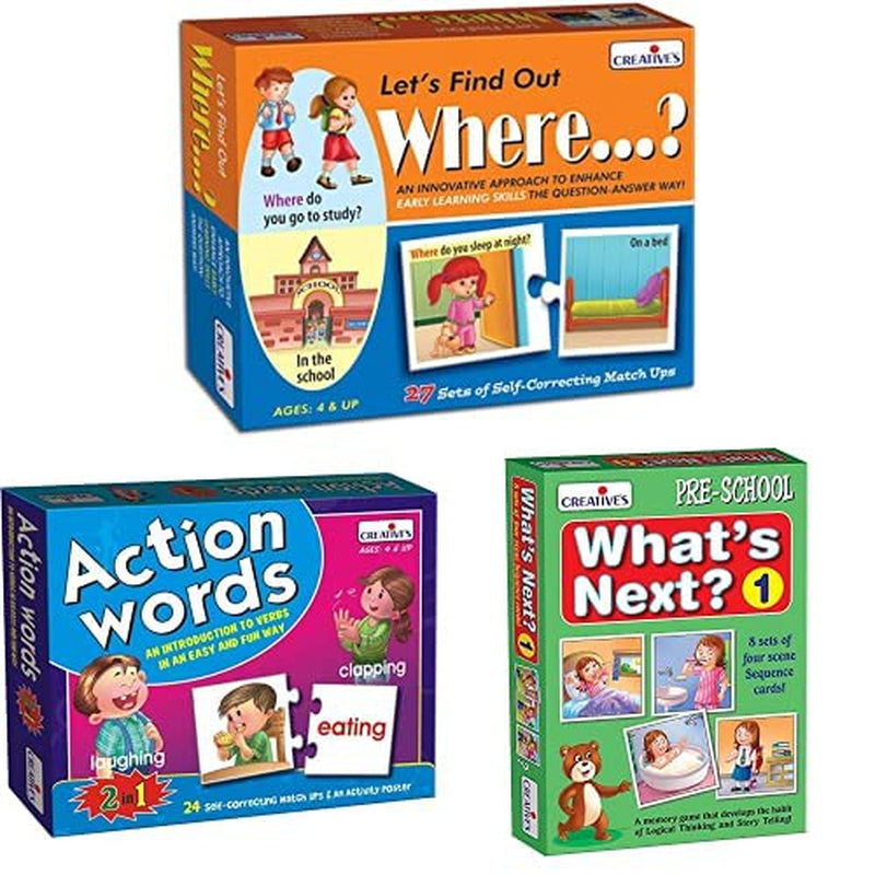 Buy Set of 3 Let's Find Out Where Puzzle, Action Words Puzzle & What's ...