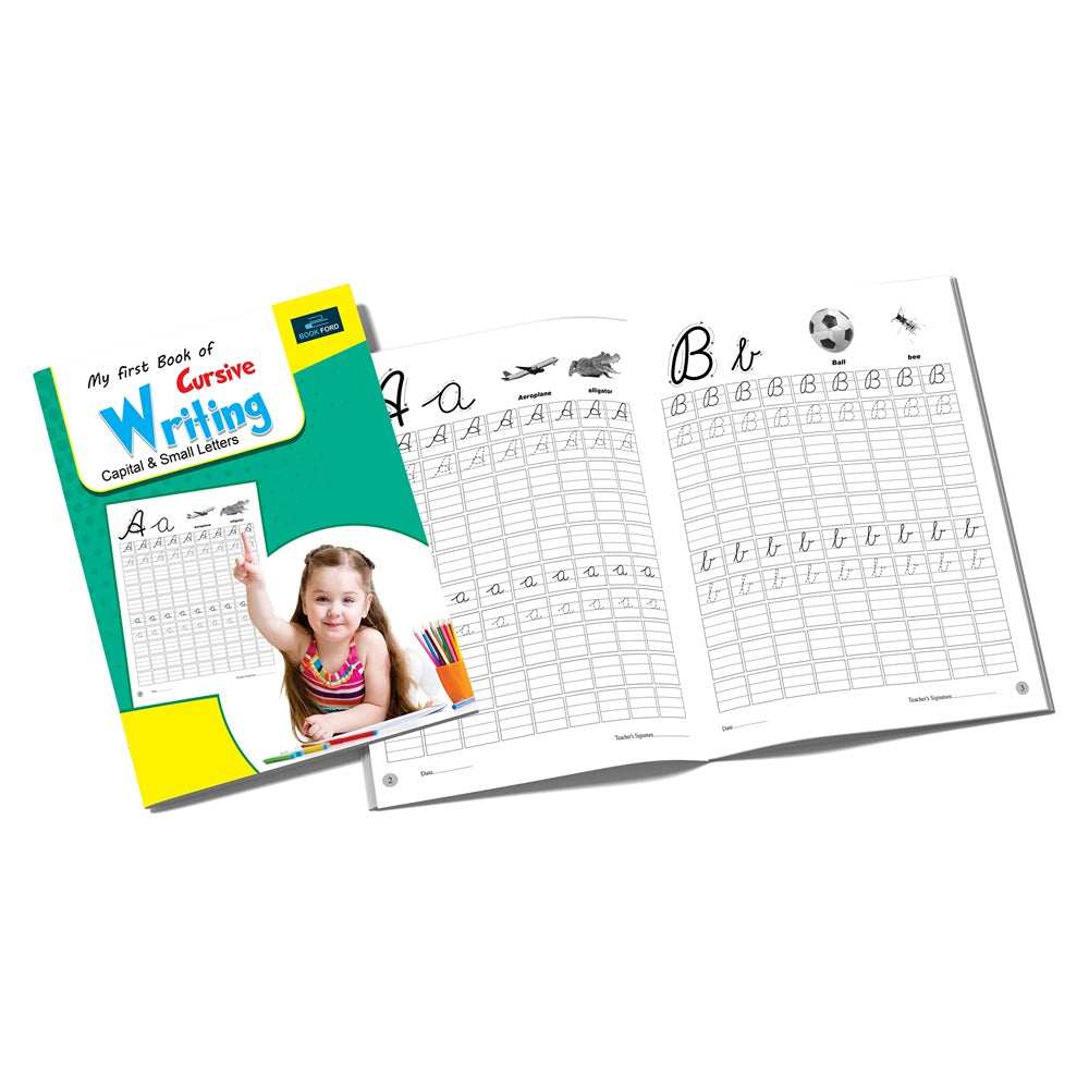 My First Book Of Cursive Writing - Capital & Small Letter Book For Kid ...