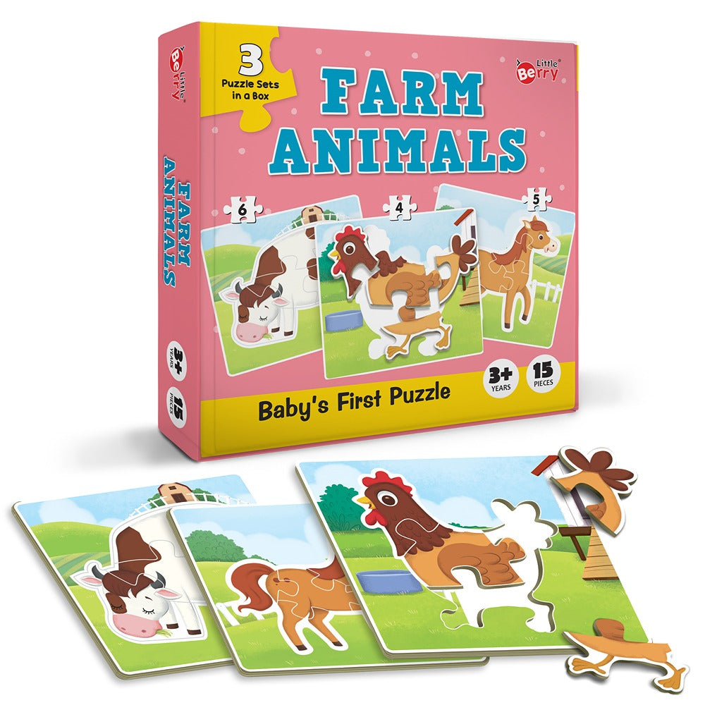 Buy 15 Pieces Farm Animals Fun & Educational Jigsaw Puzzle (2-4 Years ...