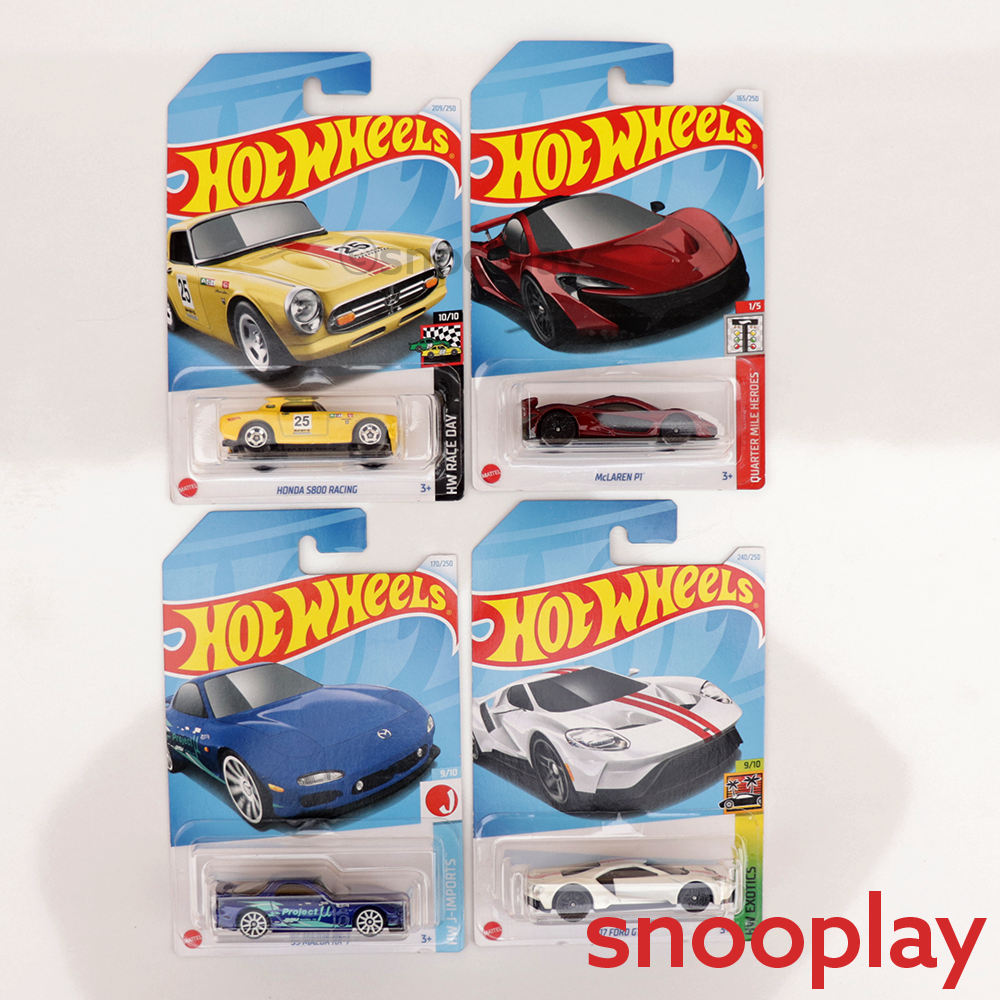 Buy Set of 4 Hot wheels [HW 231] - Honda S800 Racing, McLaren P1, '17 Ford GT & '95 Mazda RX-7 ...