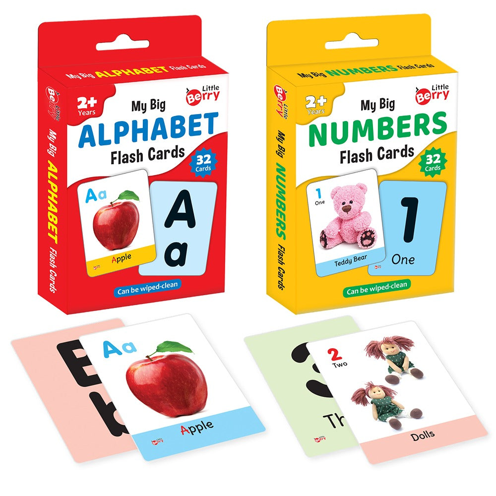 Buy Set of 2 Big Flash Cards - Alphabets and Numbers (2-6 Years) on ...