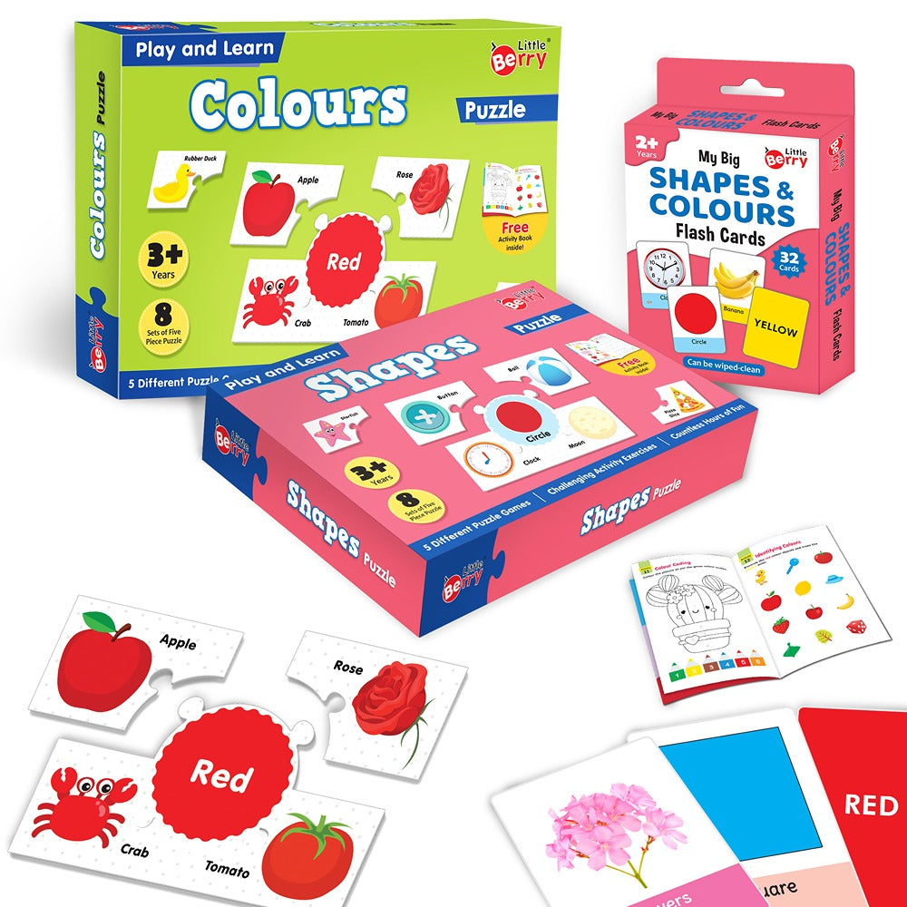 Buy Learn Shapes & Colors – Puzzles + Books + Flashcards (3-6 Years) on ...