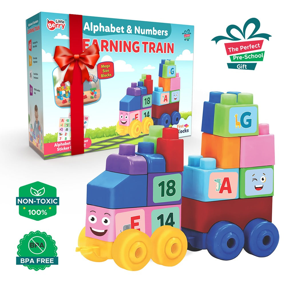 Alphabet & Number Learning Train Blocks Set (1-3 Years) – Snooplay