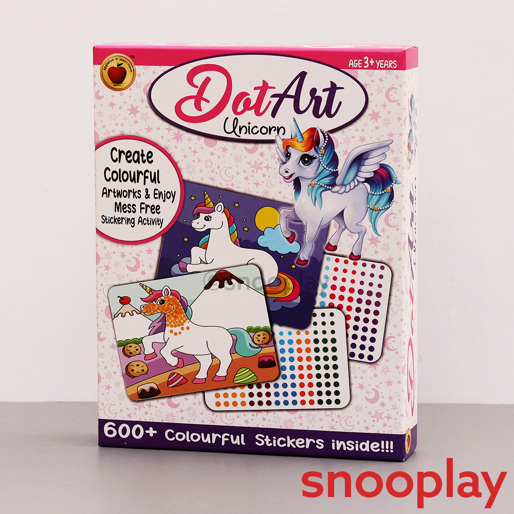 Unicorn-Themed Dot Art Sticker Activity Kit (3-4 Years) | SDD – Snooplay