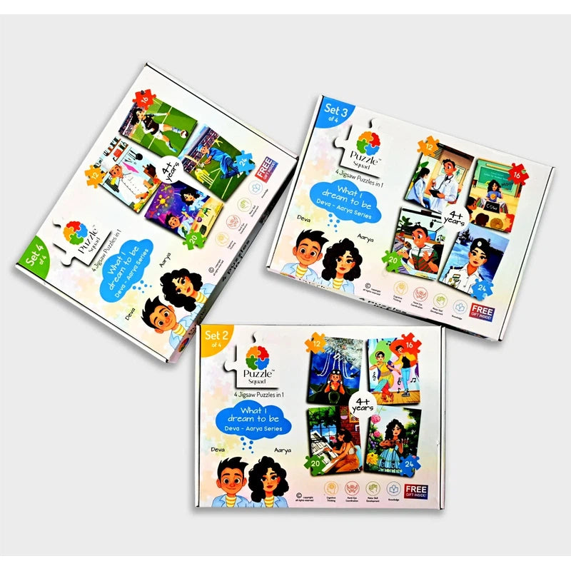 Buy Pack of 3 - 4 in 1 Jigsaw Puzzle - Set 2, Set 3 & Set 4 (3-5 Years) on Snooplay India