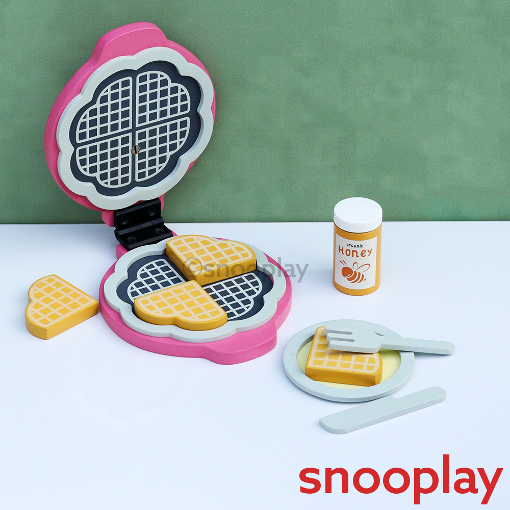 Buy Wooden Waffle Maker Set – Pretend Play Cooking Set (3-7 Years) | SDD on Snooplay India