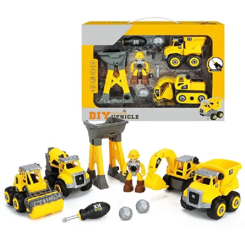 DIY Activity Construction Site Work Theme Construction Trucks Play Set ...