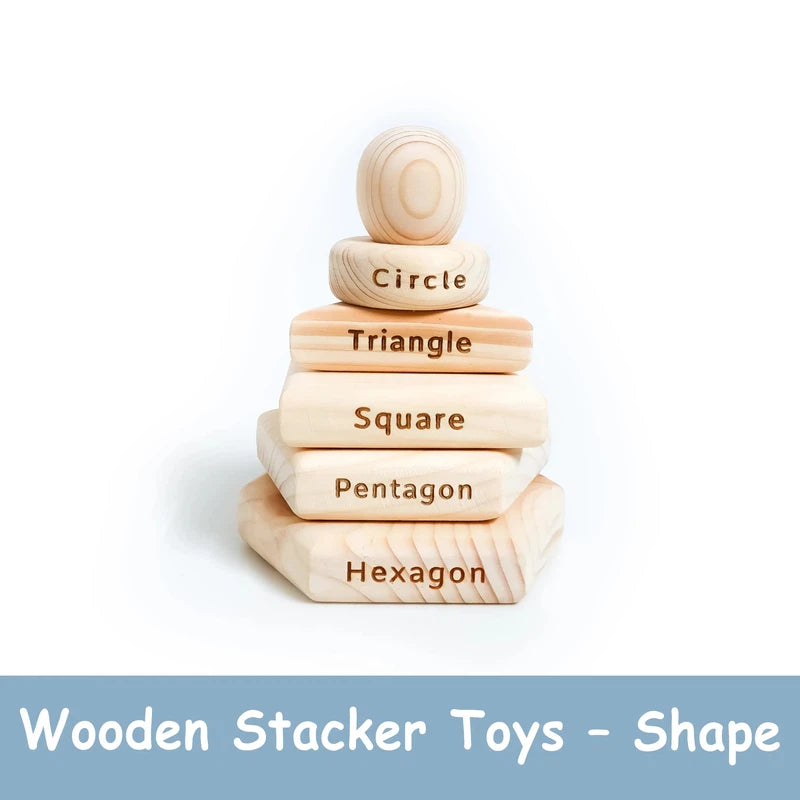 Wooden Shape Stacker for Toddlers (2-4 Years) – Snooplay