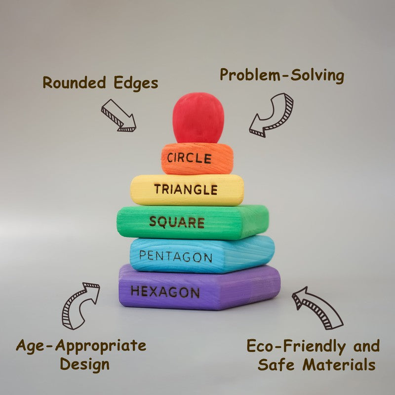 Wooden Shape Stacker for Toddlers (2-4 Years) – Snooplay