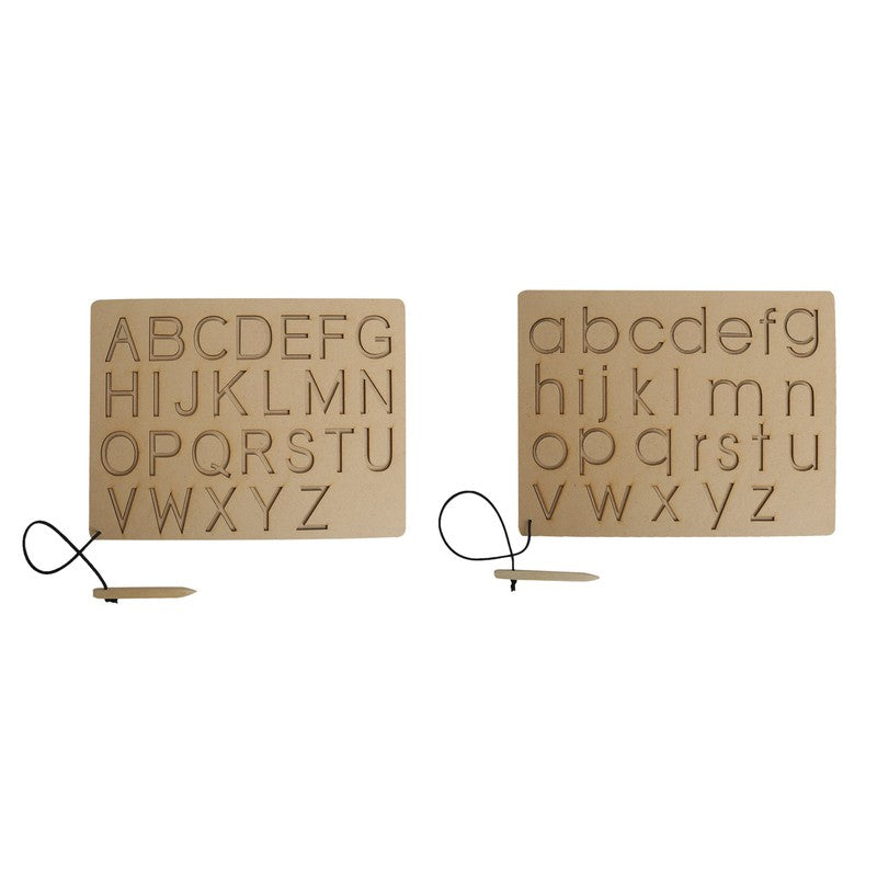 Buy Set of 2 Capital & Small ABC Tracing Slate Boards with Dummy Pencil ...