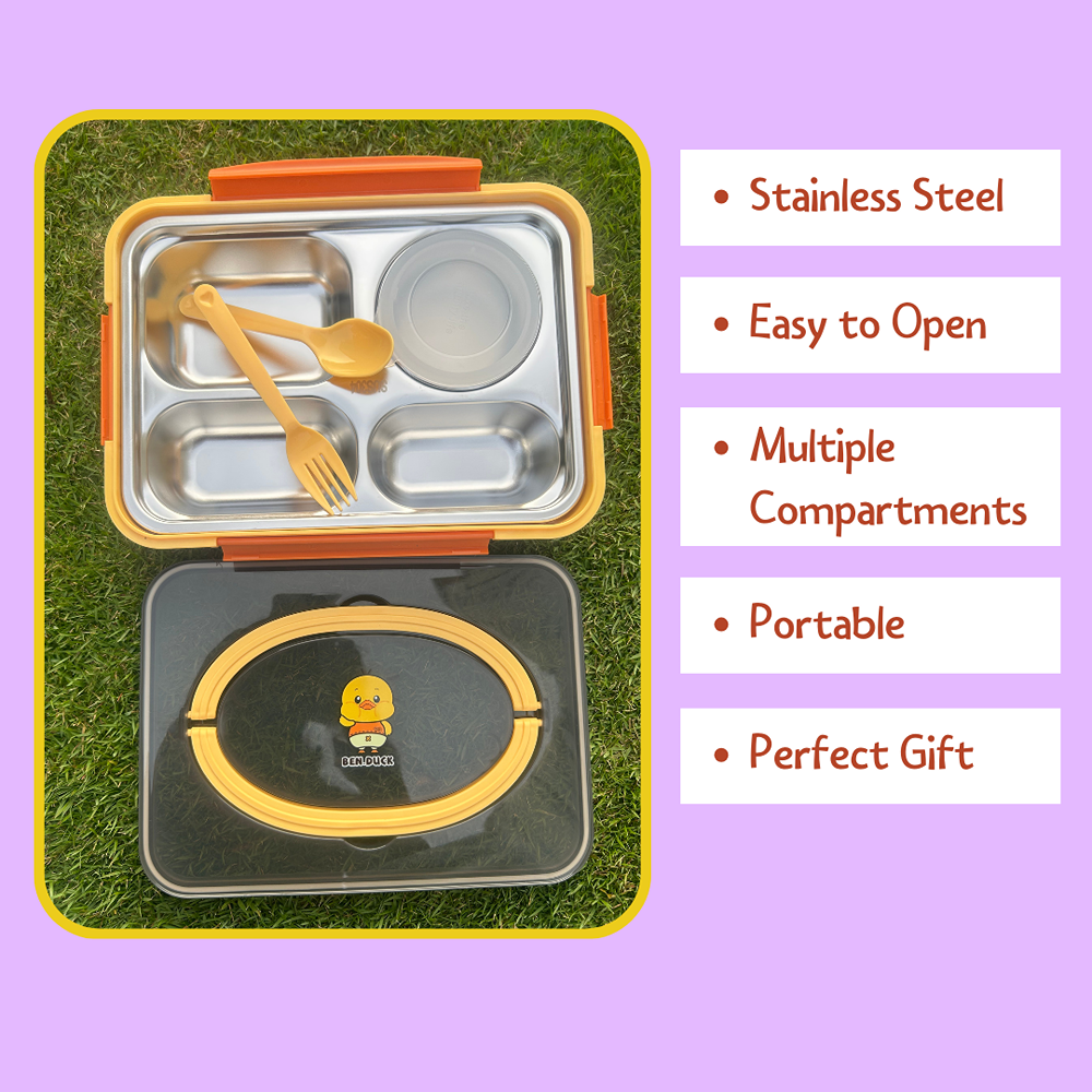 Buy Yellow Duck 4 Partition Lunch Box on Snooplay India