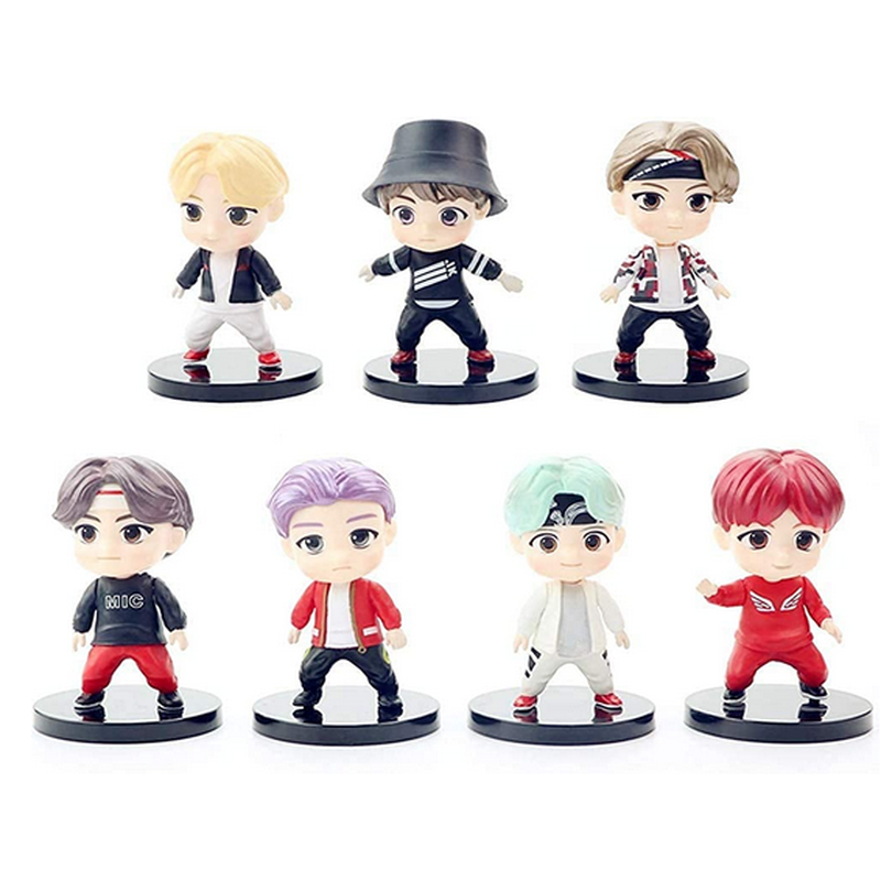 Buy Set of 7 BTS Action Figure - 7cm Height (10 Years till Grown Ups ...