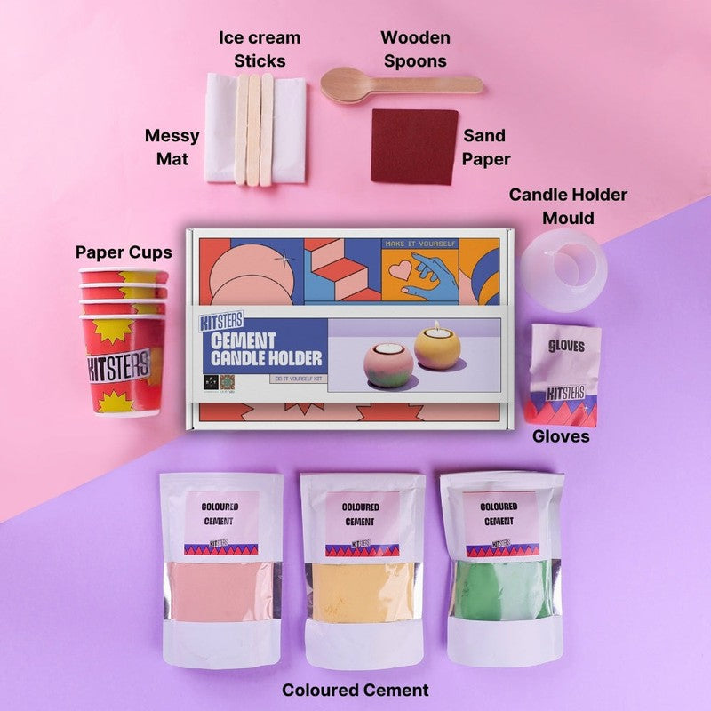 Buy DIY Cement Candle Holder Kit on Snooplay India