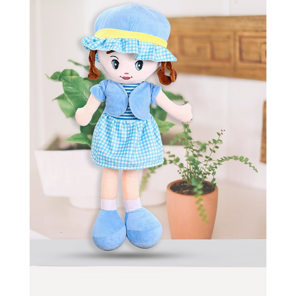 Sky Blue Super Soft Stuffed Huggable Girl Winky Doll - 40cm (6 Months ...