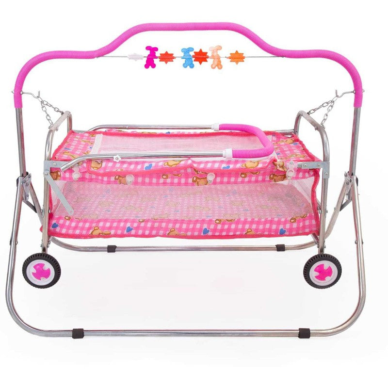 Buy New Born Baby Cradle with Swing Bassinet Cum Stroller - Maanit (0-6 ...