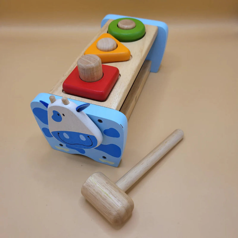 Buy Wooden Cow Hammer and Peg Bench (1-3 Years) on Snooplay India