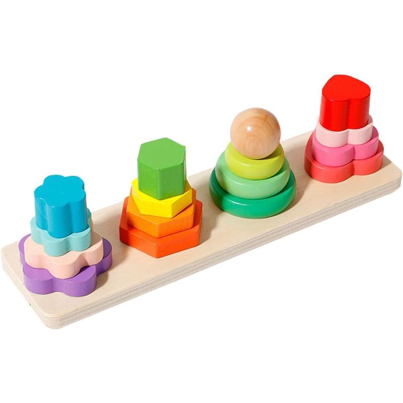 Buy Colorful 4-Pillar Stacking Blocks (1-4 Years) on Snooplay India