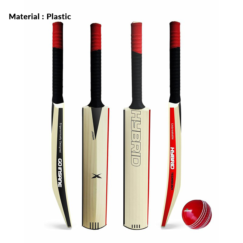 Buy Full Size Cricket Bat with Ball | Hybrid Composite Hard Plastic (12 ...