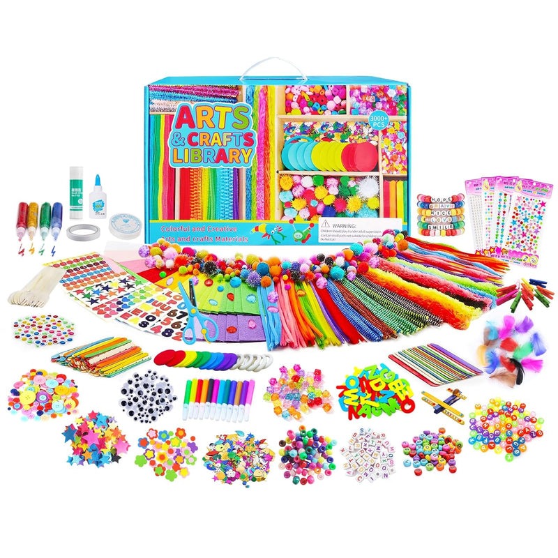 Buy Arts and Crafts Kit - 3000+ Colorful DIY Supplies (1-6 Years) on ...