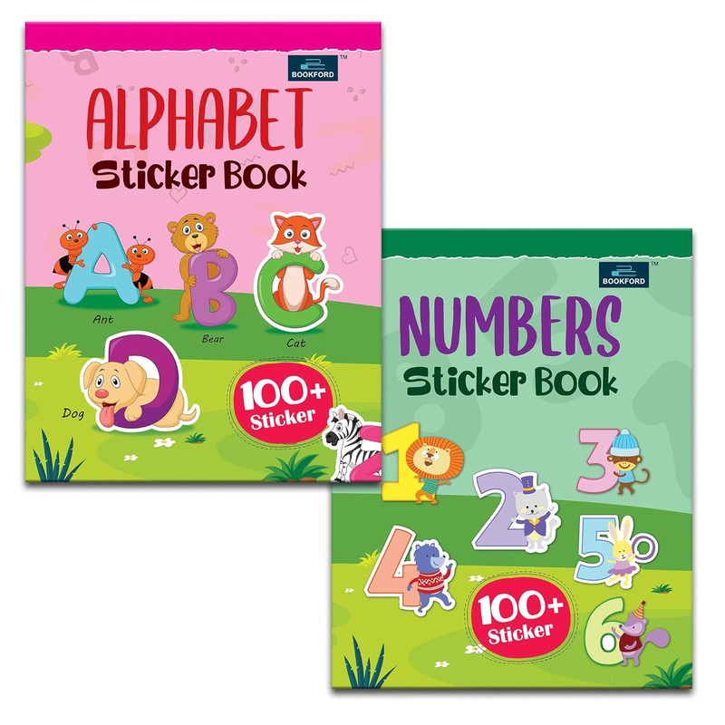 Alphabet And Numbers Sticker Book for kids (Set Of 2) – Snooplay