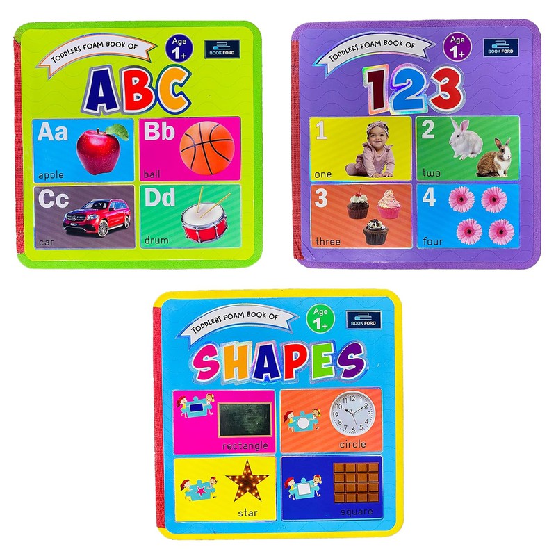 Toddlers Foam Books - Set of 3 Books - Alphabet , Numbers and Shapes F ...