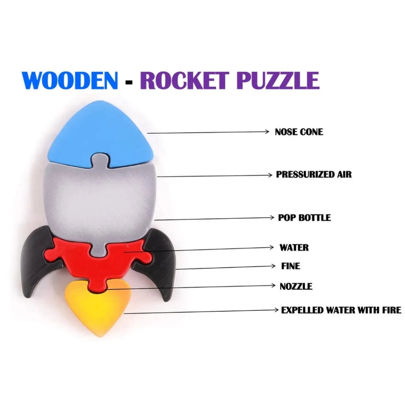 Rocket Puzzle and Stacking Toy (6 Pieces) – Snooplay