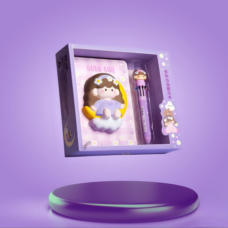 3D Squishy Cartoon Diary and Colourful Pen Set – Snooplay