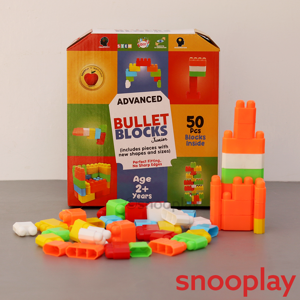 Buy Junior Advanced Bullet Building Blocks - 50+ Pieces (1.5-4 Years ...