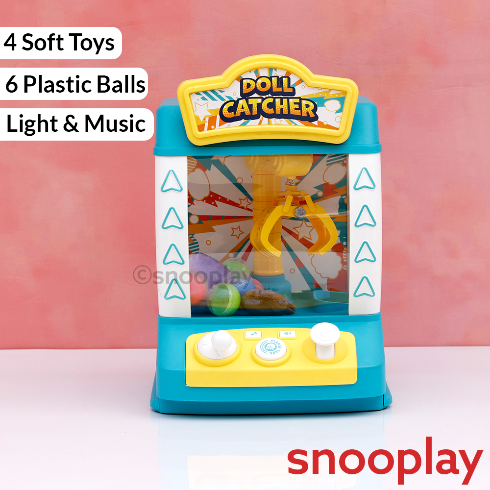 Buy Doll Catcher Claw Machine with Soft Fidget Toys | Light & Sound (5 ...