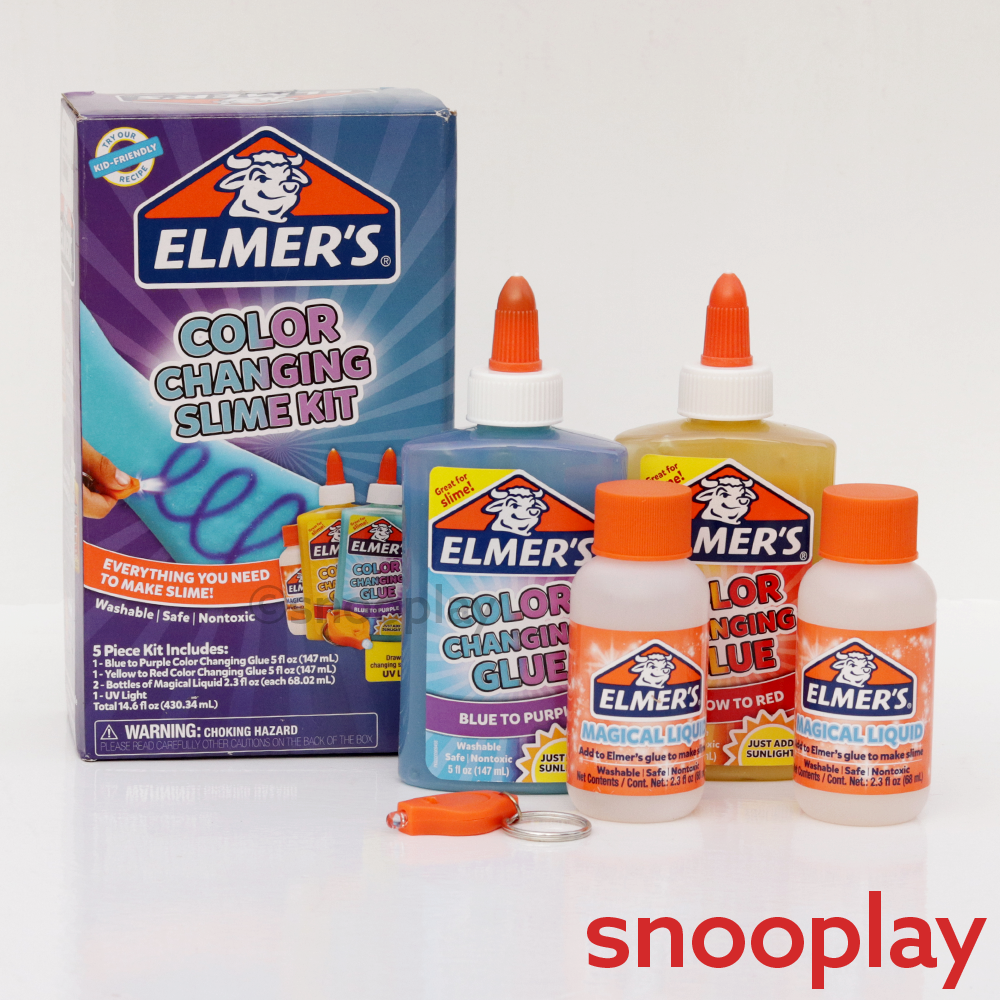 Buy Elmer's Original Color Changing & Washable Slime Kit with UV Light ...