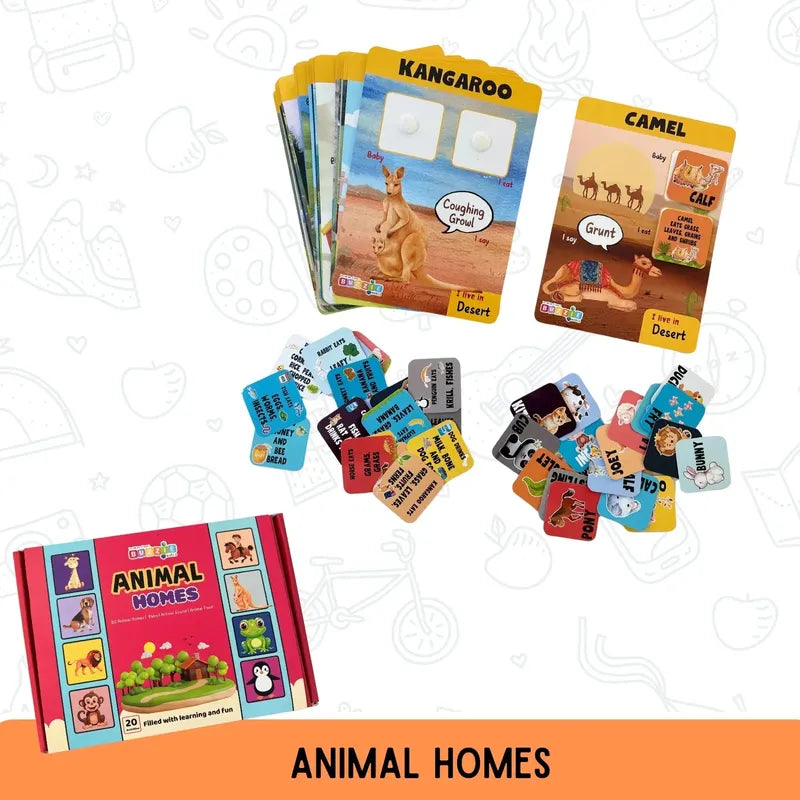 Buy Animal Homes Educational Flashcards - 20 Animal Facts (3-7 Years ...