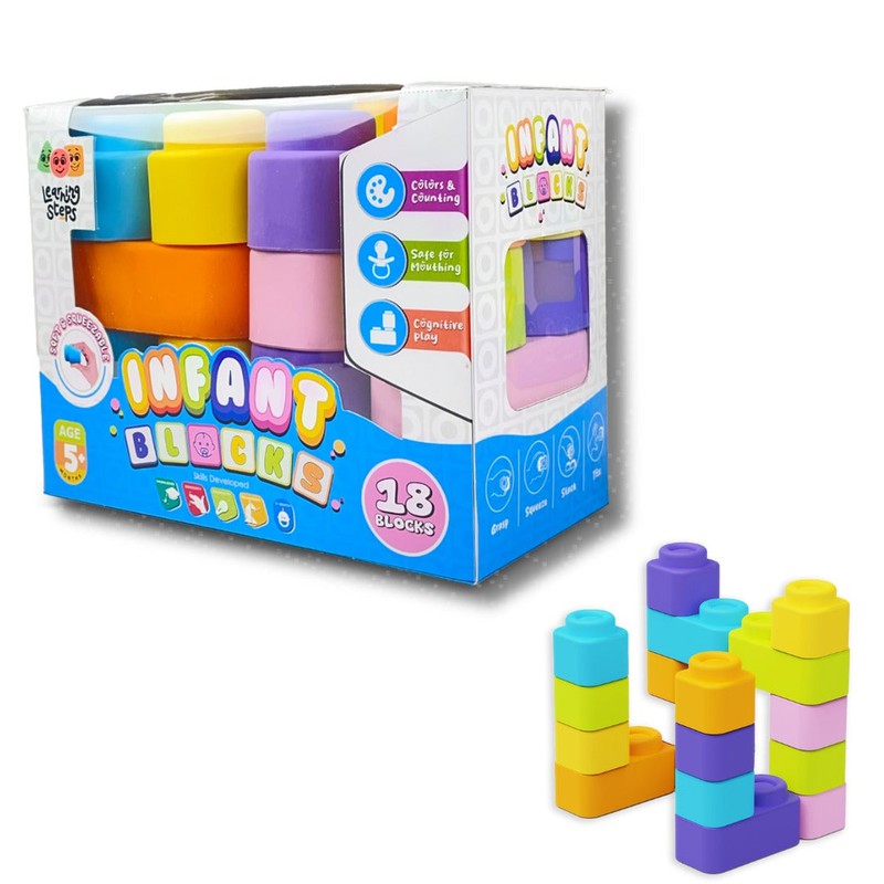 Buy Infant Soft Building Blocks Set 2 - 18 Pieces (5 Months- 1 Year) on ...