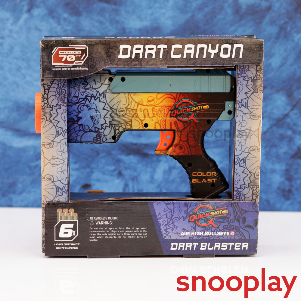 Buy Quick Shot Dart Blaster Launcher with 6 Foam Projectiles (8-12 ...