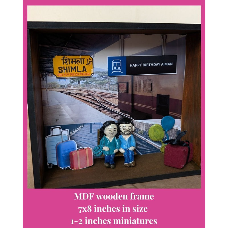 Personalised Train Station Couple Miniature Frame – Snooplay