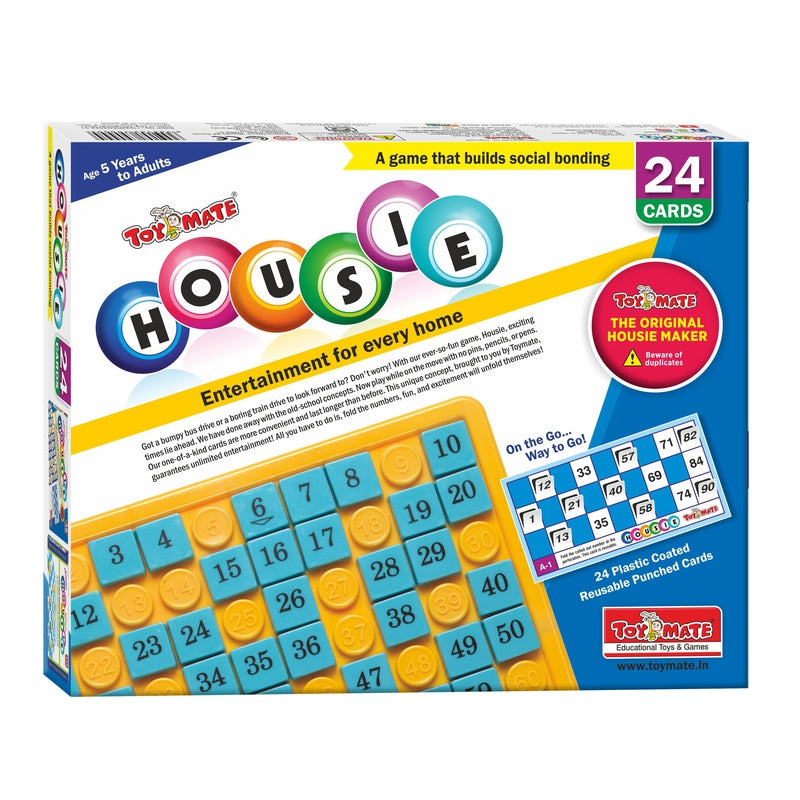 Buy HOUSIE Pack of 24 Reusable Cards - Family Fun Game | No Pins or ...