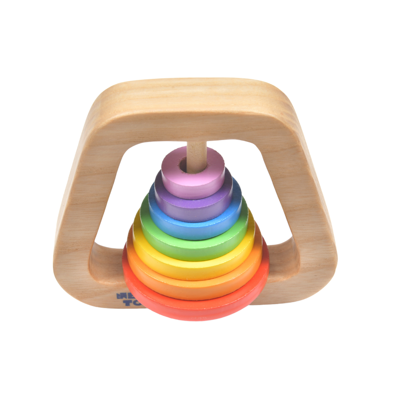 Buy Wooden Rainbow Rattle - Montessori Toy (0-12 Months) on Snooplay India
