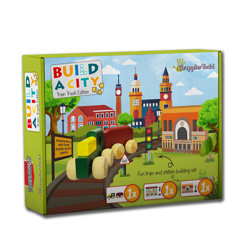 Buy 31-Piece Railway Train Track Playset - Wooden & EVA Foam Puzzle (2 ...
