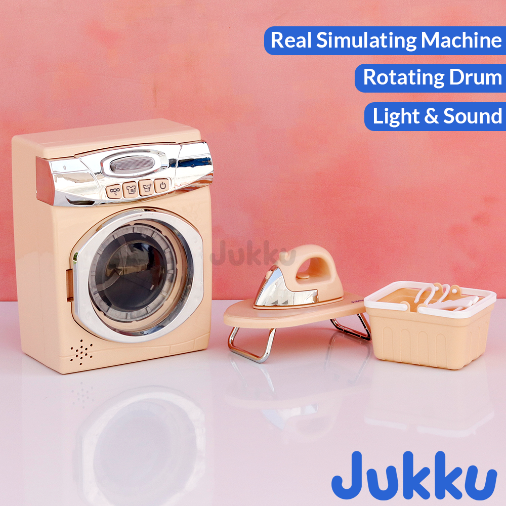 Buy Set of 5 Realistic Little Laundry Set - Washing Machine, Iron with ...