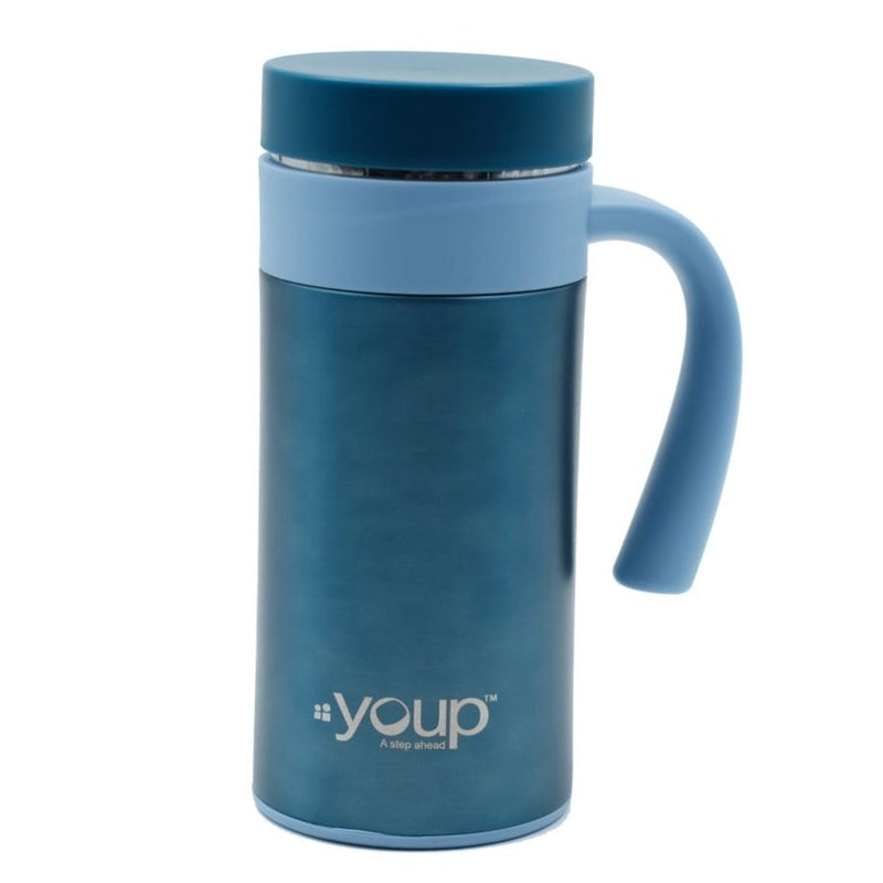 Youp Thermosteel insulated blue color coffee mug with side handle - 40 ...