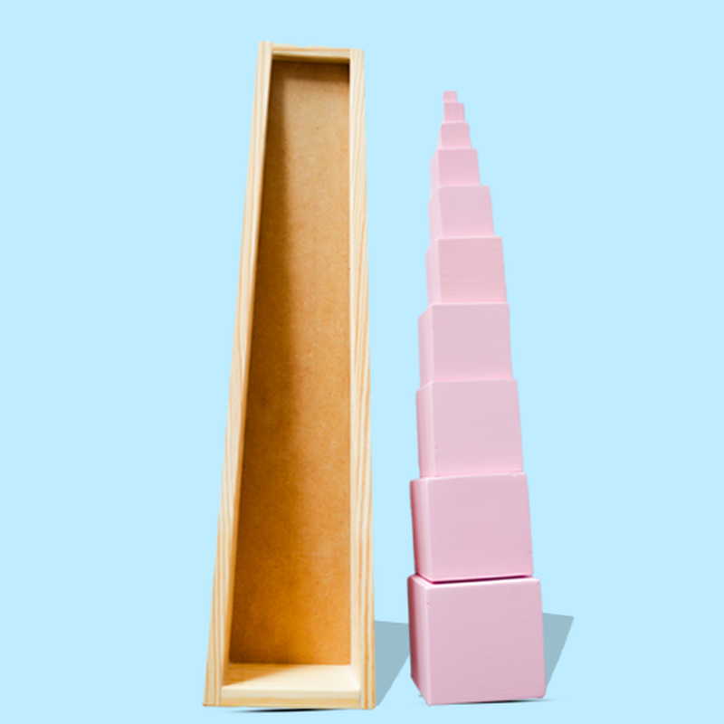 Buy Wooden Montessori Pink Tower – Square Blocks Set (2-5 Years) on ...