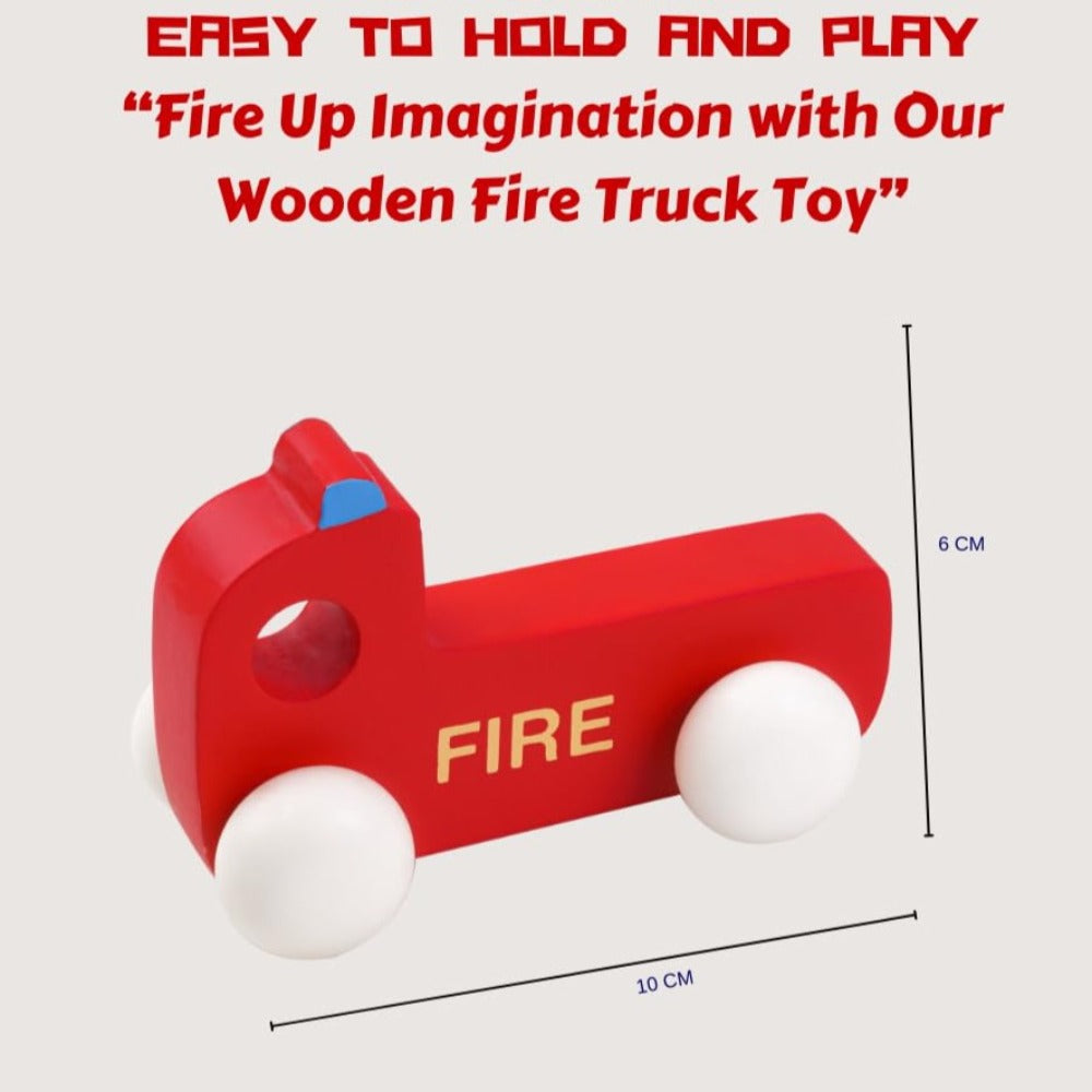 Buy Wooden Fire Engine Vehicle Toy (1-3 Years) on Snooplay India