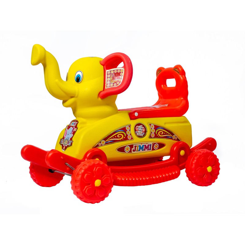 Manual Push Ride-On & Wagon | Elephant (1-3 Years) - Red, Yellow – Snooplay