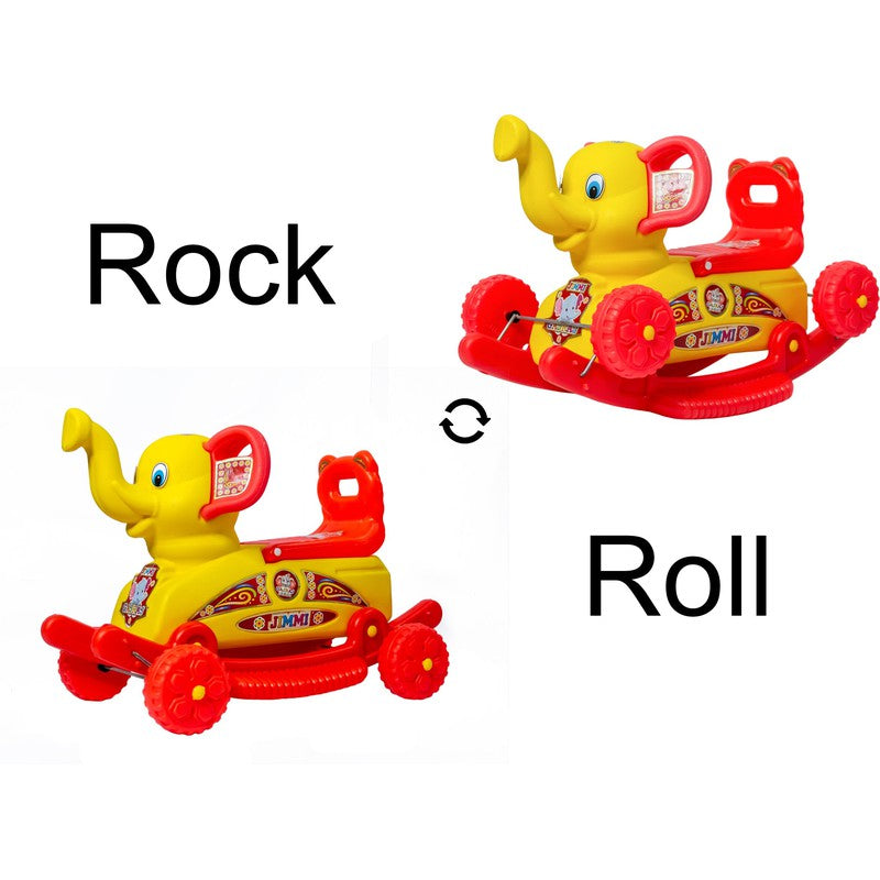 Manual Push Ride-On & Wagon | Elephant (1-3 Years) - Red, Yellow – Snooplay