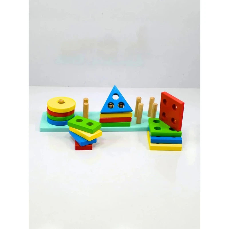 Buy 16 Pieces Wooden Shape Sorter Game (2-5 Years) on Snooplay India
