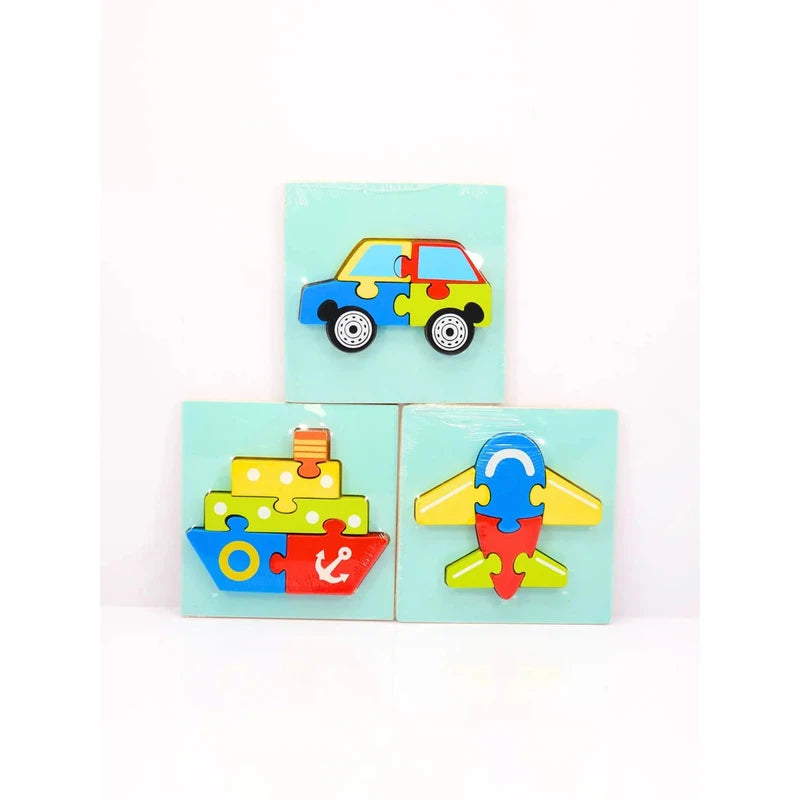 Buy Set of 3 Wooden Transport Puzzle (2-5 Years) on Snooplay India