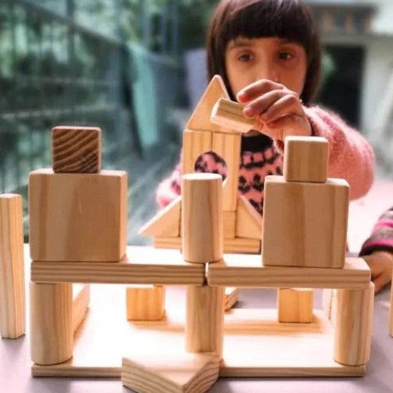 Buy 34 Pieces Beginner Wooden Building Blocks (3-5 Years) on Snooplay India