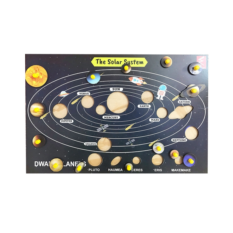 Buy Wooden Solar System Educational Knob Tray - 14 Pieces (5-7 Years ...
