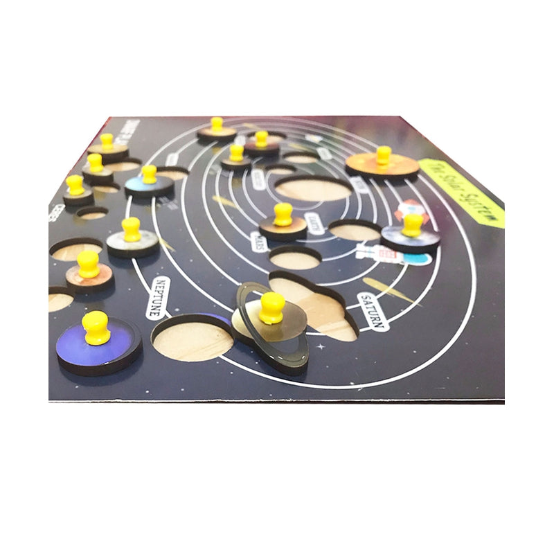 Buy Wooden Solar System Educational Knob Tray - 14 Pieces (5-7 Years ...