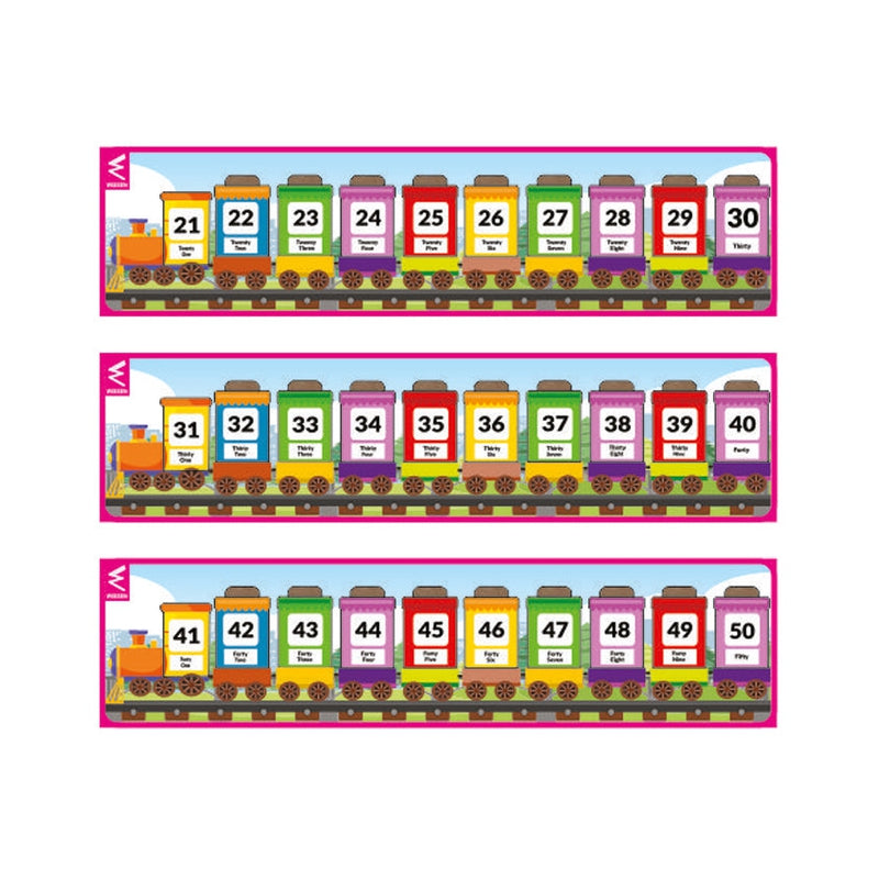 Buy Set of 3 Train Sequencing Puzzle | 31-50 Number (2-5 Years) on ...
