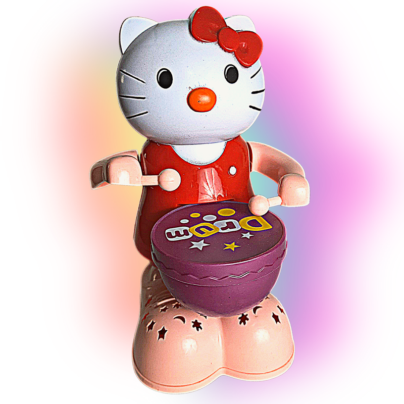 Buy Rotating Cat Beat Drummer Toy with Flashing Lights & Music (1-3 ...